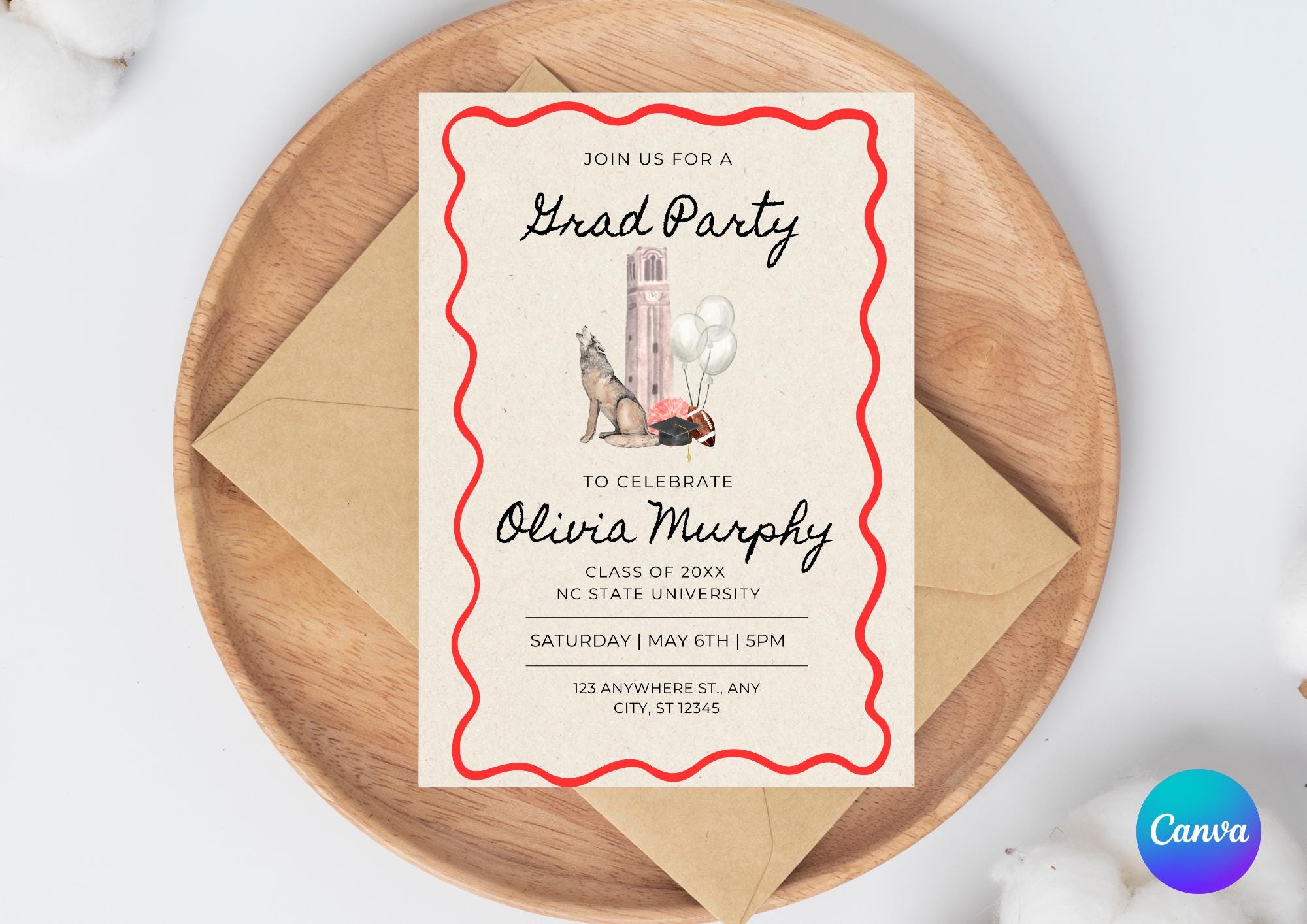 NCSU Grad Invitation, Nc State Graduation Invitation, Graduation Party ...