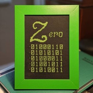 PATTERN: Zero Fks, ASCII Code, Geeky Cross Stitch Pattern, Computer ...