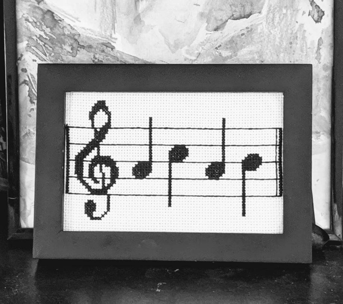 PATTERN: ACAB Music Notes Cross Stitch ACAB Treble Clef Cross - Etsy