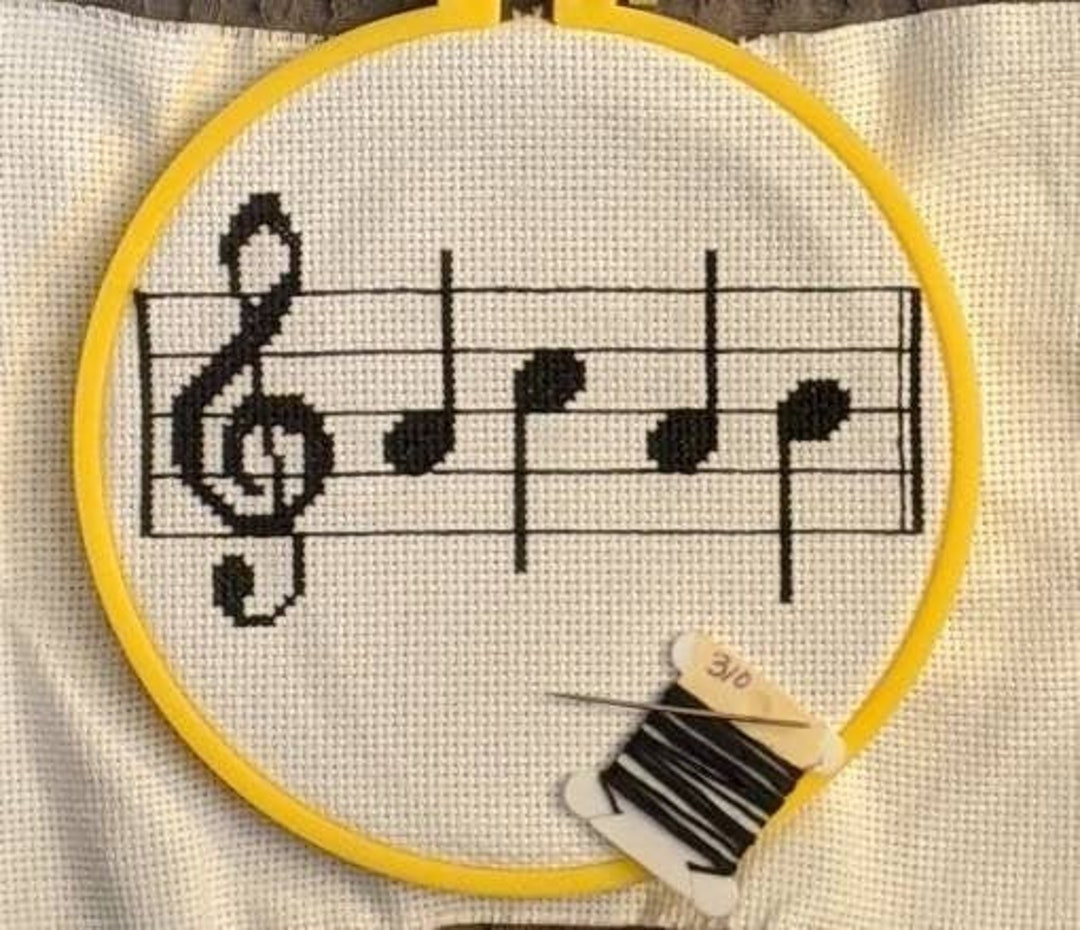 PATTERN: ACAB Music Notes Cross Stitch, ACAB Treble Clef Cross Stitch ...