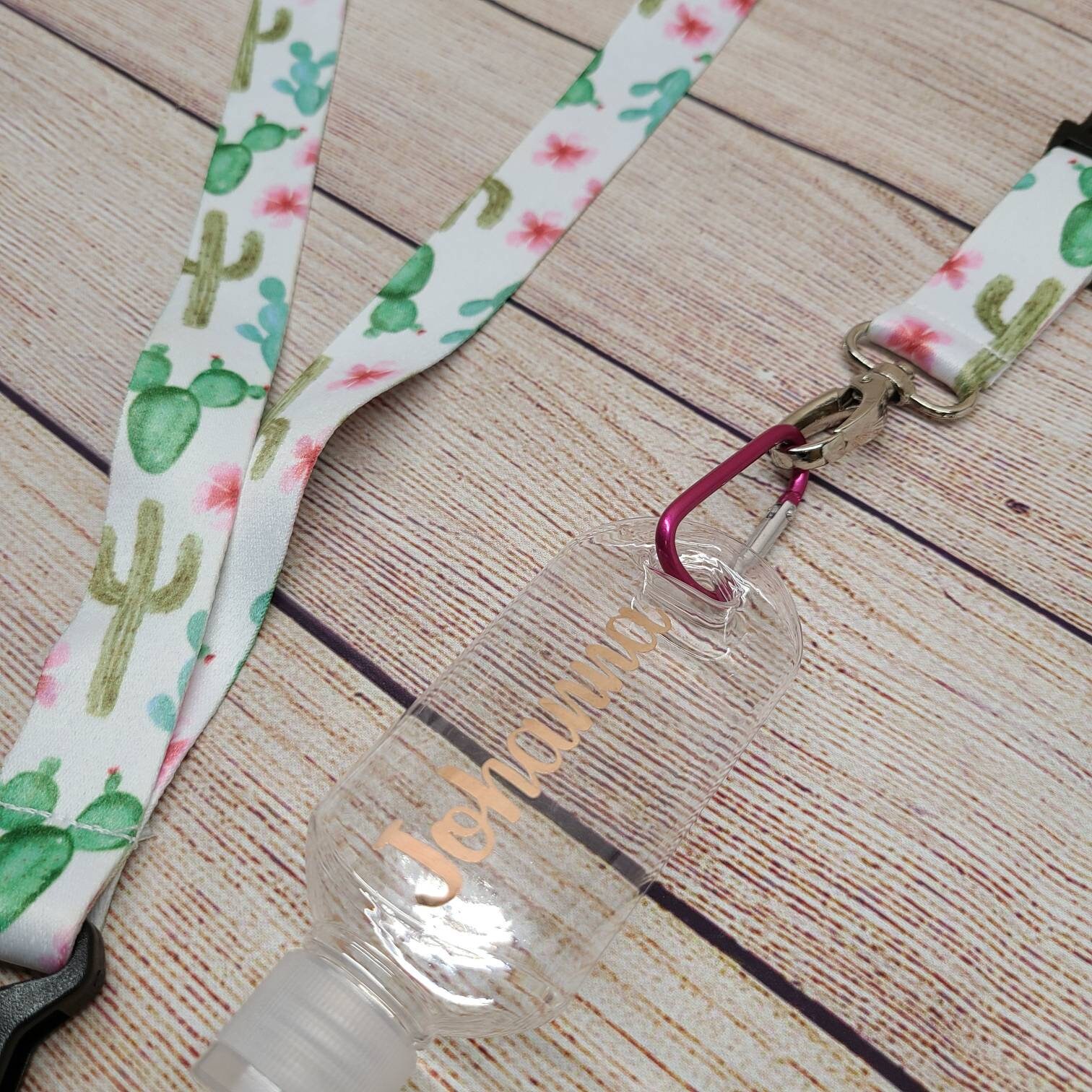 Watercolor cactus lanyard keychain badge holder gift idea for | Etsy