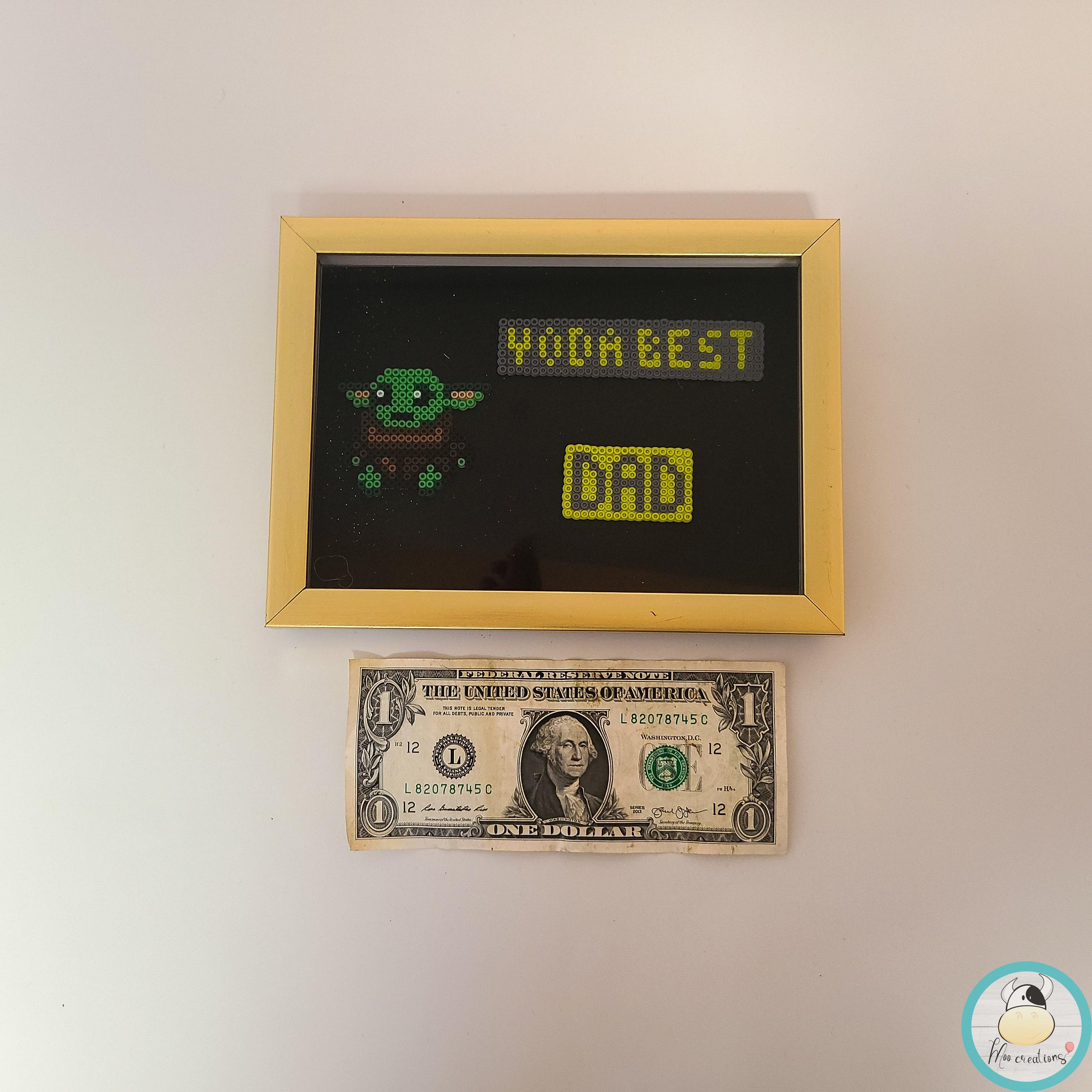 Yoda Best Dad father's Day Gift shadow box Perler beads | Etsy