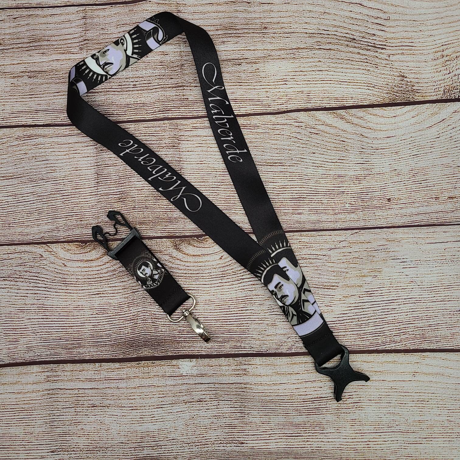 Santa Muerte Lanyard keychain badge holder Saint of the | Etsy