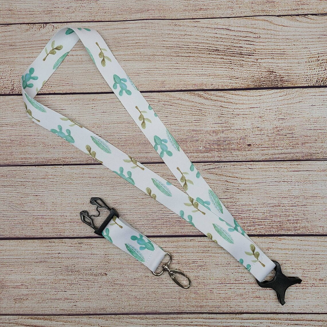 Watercolor Cactus Lanyard Keychain Badge Holder Gift Idea for | Etsy