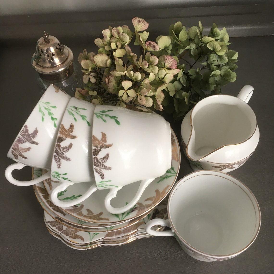 Vintage Colclough Tea Set et Creamer Jug Ferns design. - Etsy France
