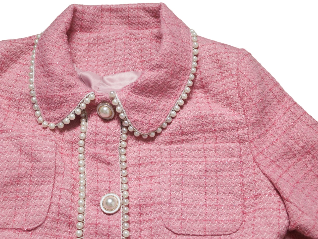The Coco Glitz Coat Handmade Barbie Pink Glittery Tweed - Etsy