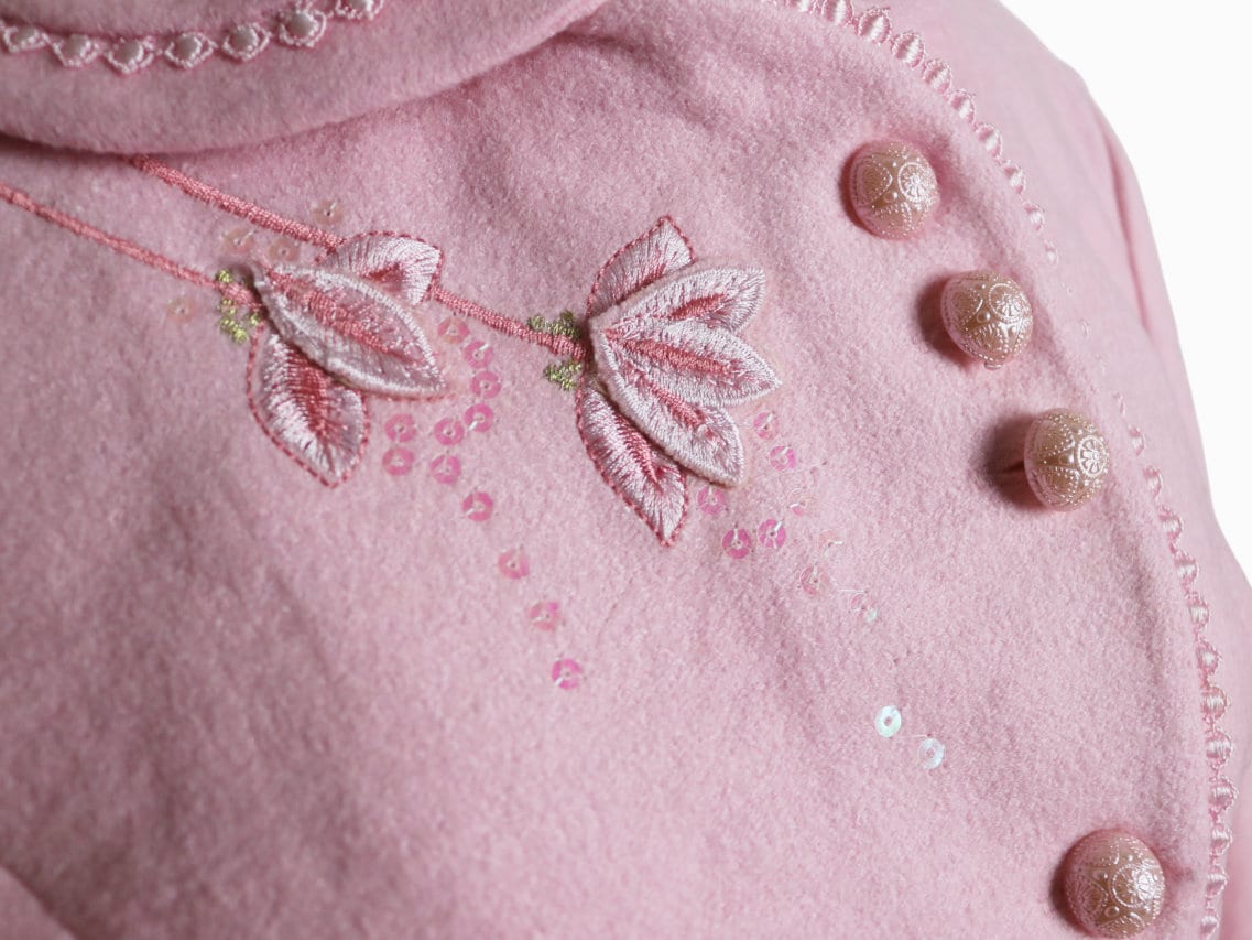 The Lotus Zen Suit 00s Vintage Floral Embroidered Glitter Sequined Wool ...