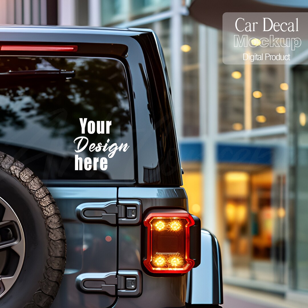 Car Mockup, Car Decal Mockup Back Window, Car Sticker Mockup, Vinyl ...