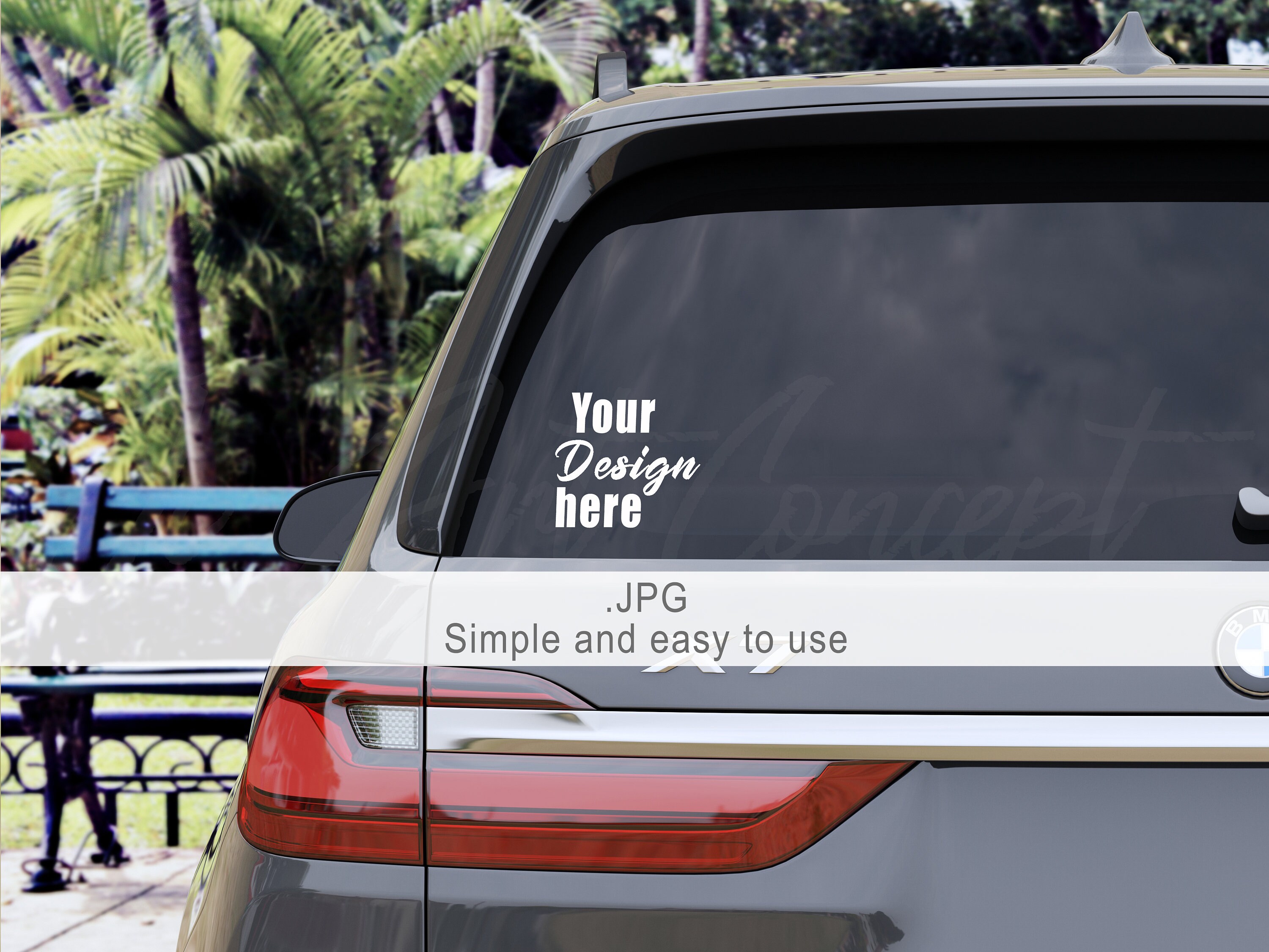 Car Window Decal Mockup for Your Car Decals Presentation. Car | Etsy