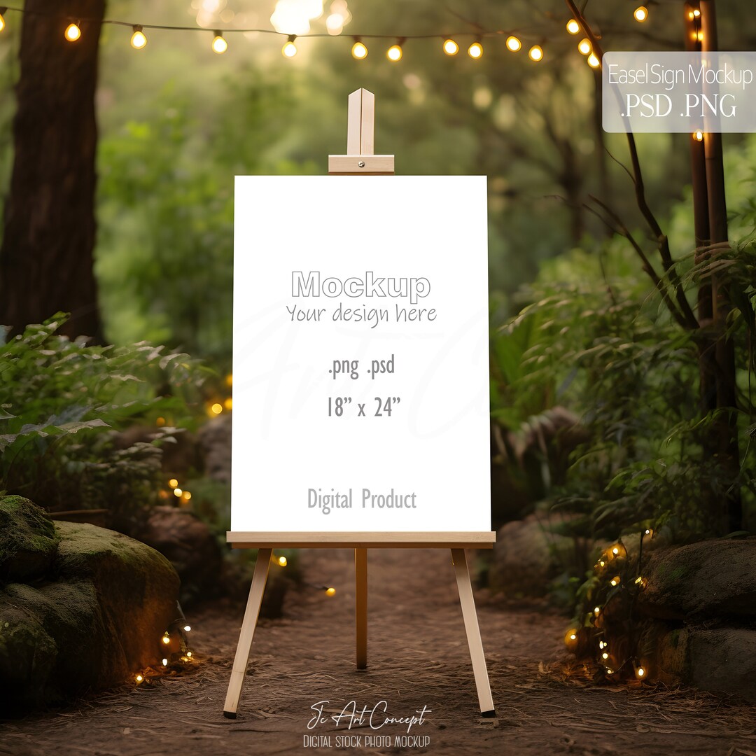 Easel Mockup Wedding Welcome Sign Mock up Forest Wedding Sign Mockup ...