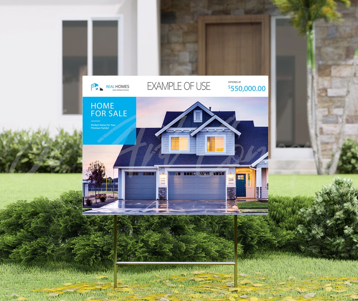 Yard Sign Mockup Horizontal Yard Sign Mockup Real Estate - Etsy