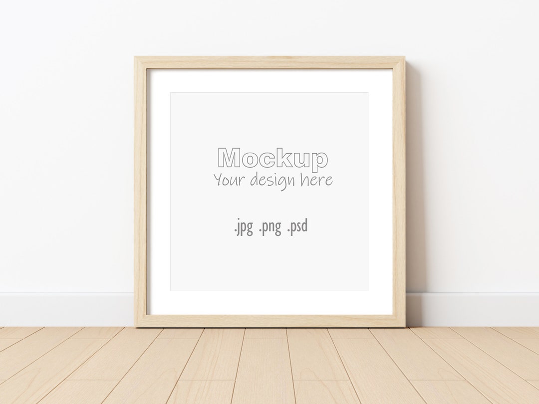 Square Frame Mock Up, Wood Frame, Frame Mock Up, Art Print Mockup ...