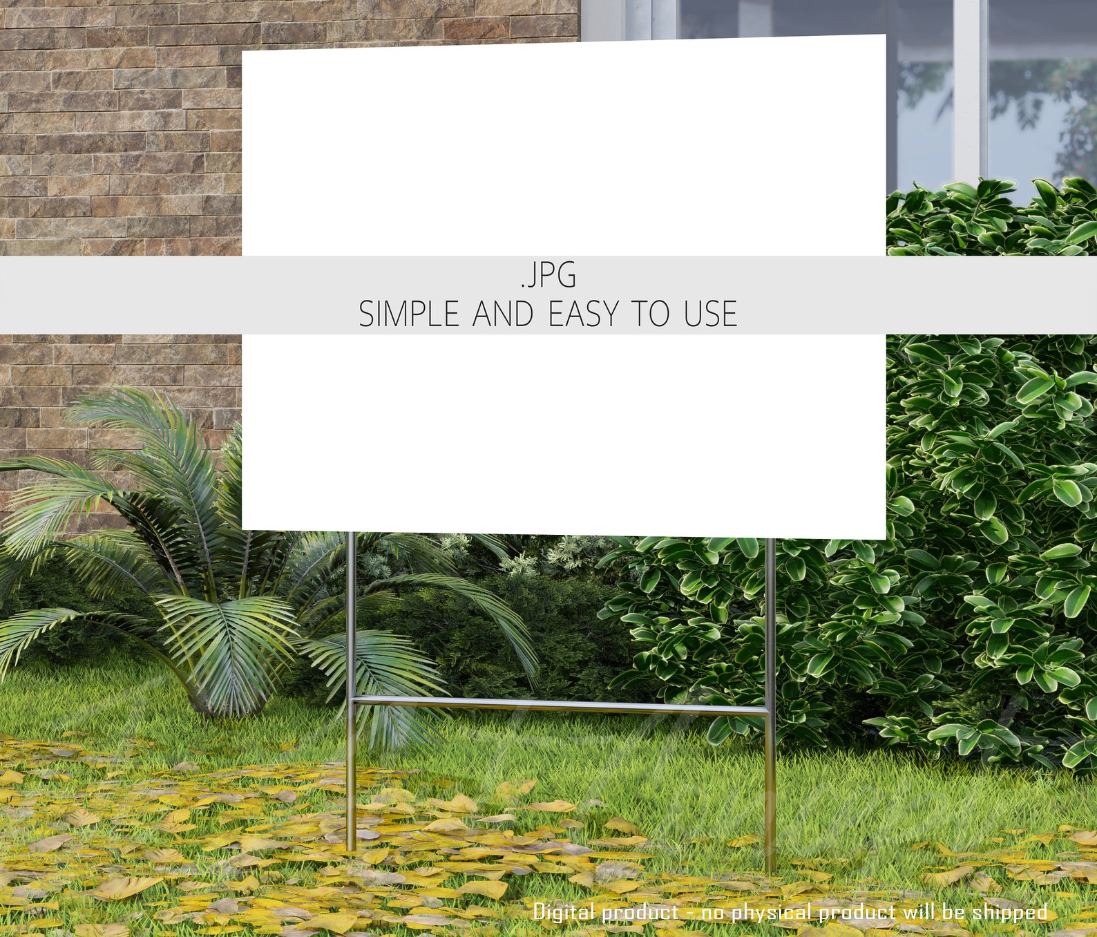 Yard Sign Mockup, Horizontal Sign Mockup, Real Estate Sign Mockup, Yard ...