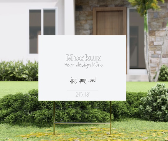Yard Sign Mockup Horizontal Yard Sign Mockup Real Estate - Etsy