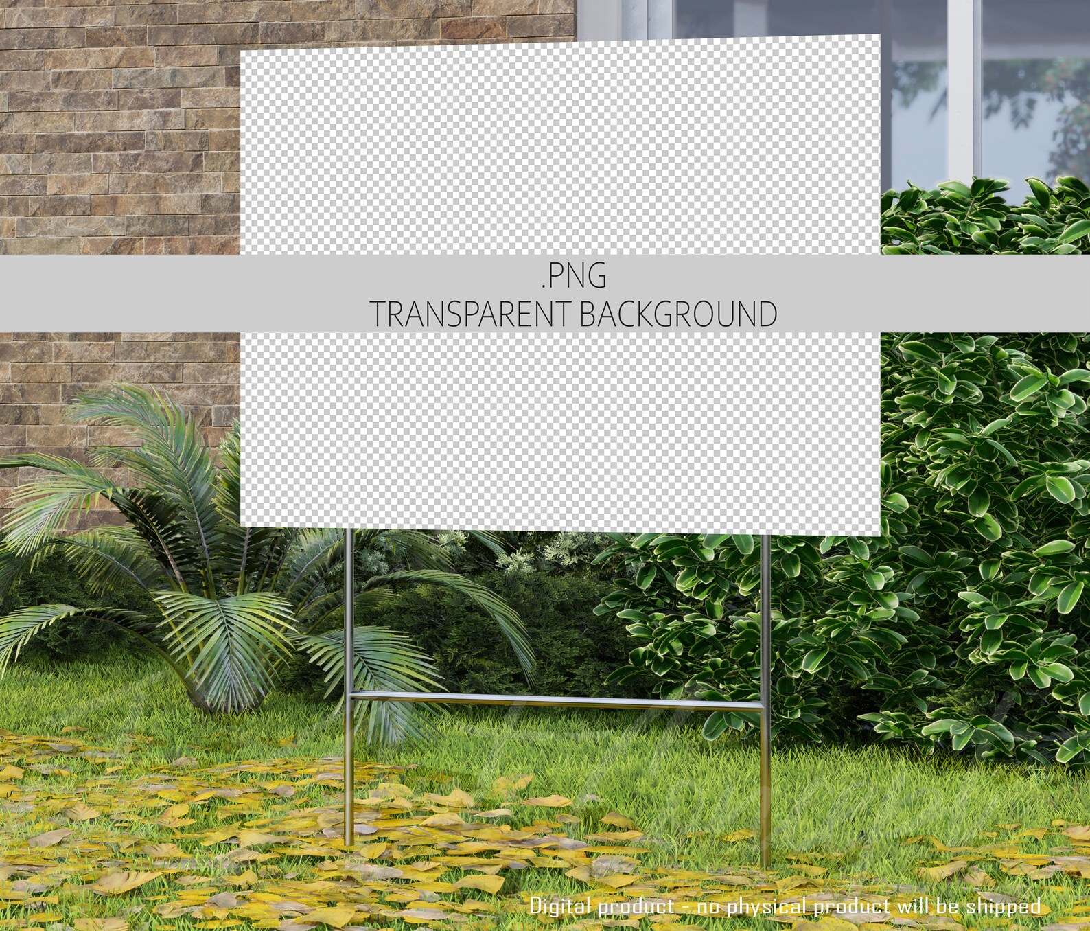 Yard Sign Mockup, Horizontal Sign Mockup, Real Estate Sign Mockup, Yard ...