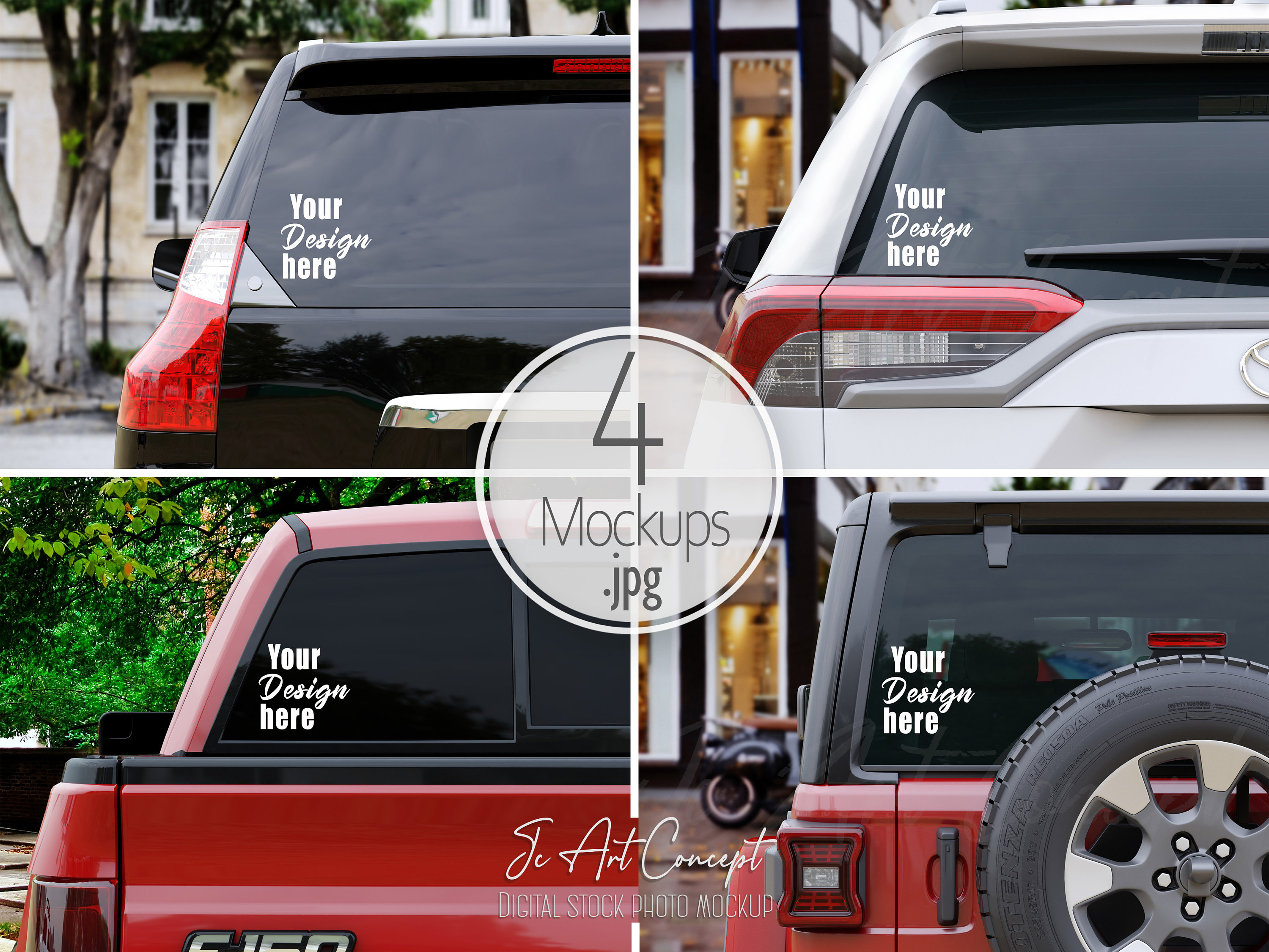 Car Decal Mockup for Your Decals Presentation. Car Window | Etsy