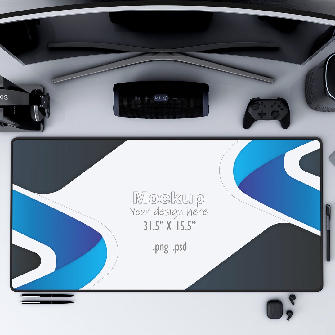 Desk Mat Mockup 31.5"x15.5" Mousepad Mockup Mousepad Desk Pad Mockup ...