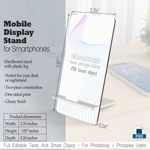 Size Chart Mobile Display Stand Mockup Smartphone Stand Mockup Mobile ...
