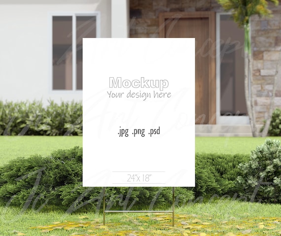 Vertical Yard Sign Mockup. Show Here Your Yard Garden Sign - Etsy