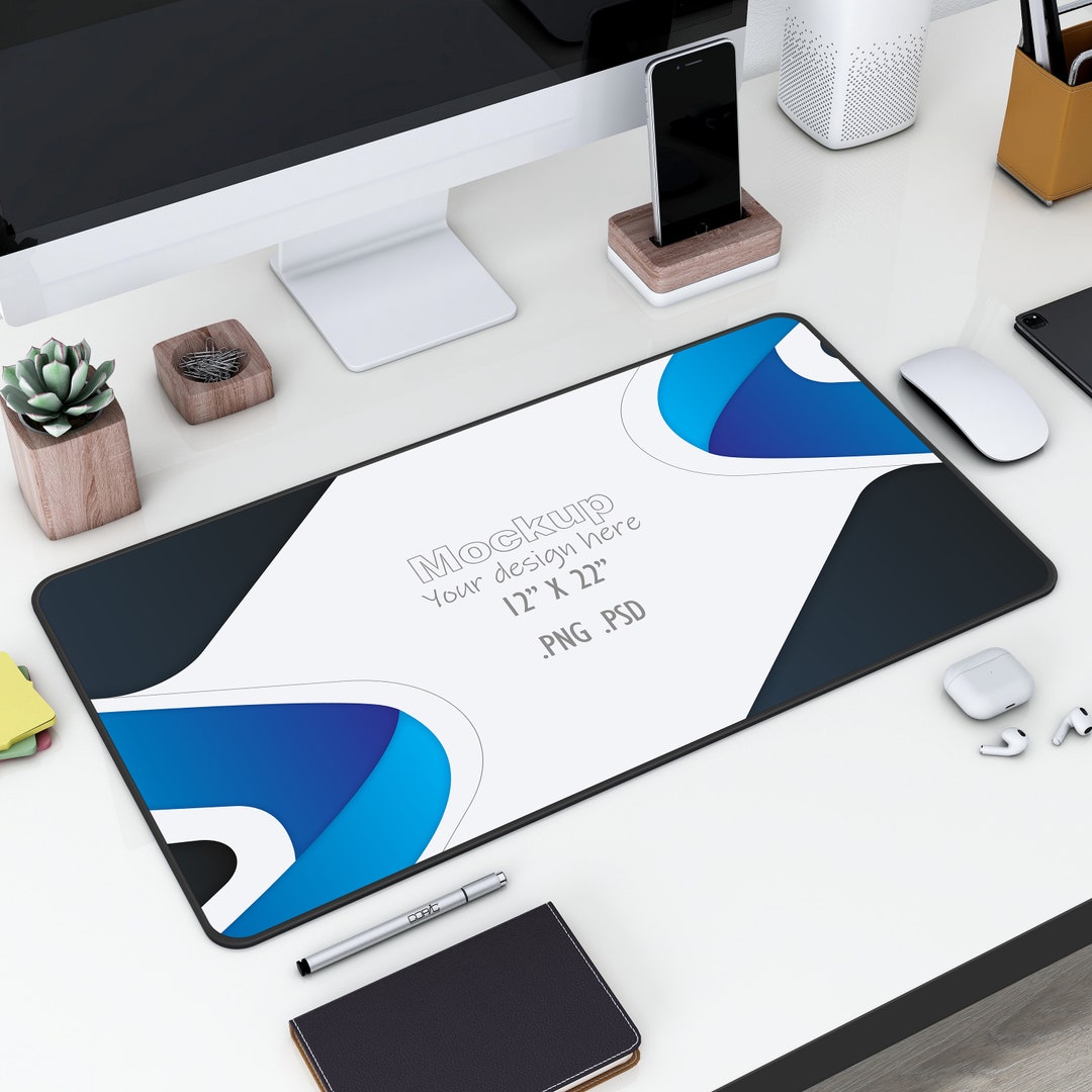 Desk Mat Mockup 12"x22" Mousepad Mockup Mousepad Desk Pad Mockup Large ...