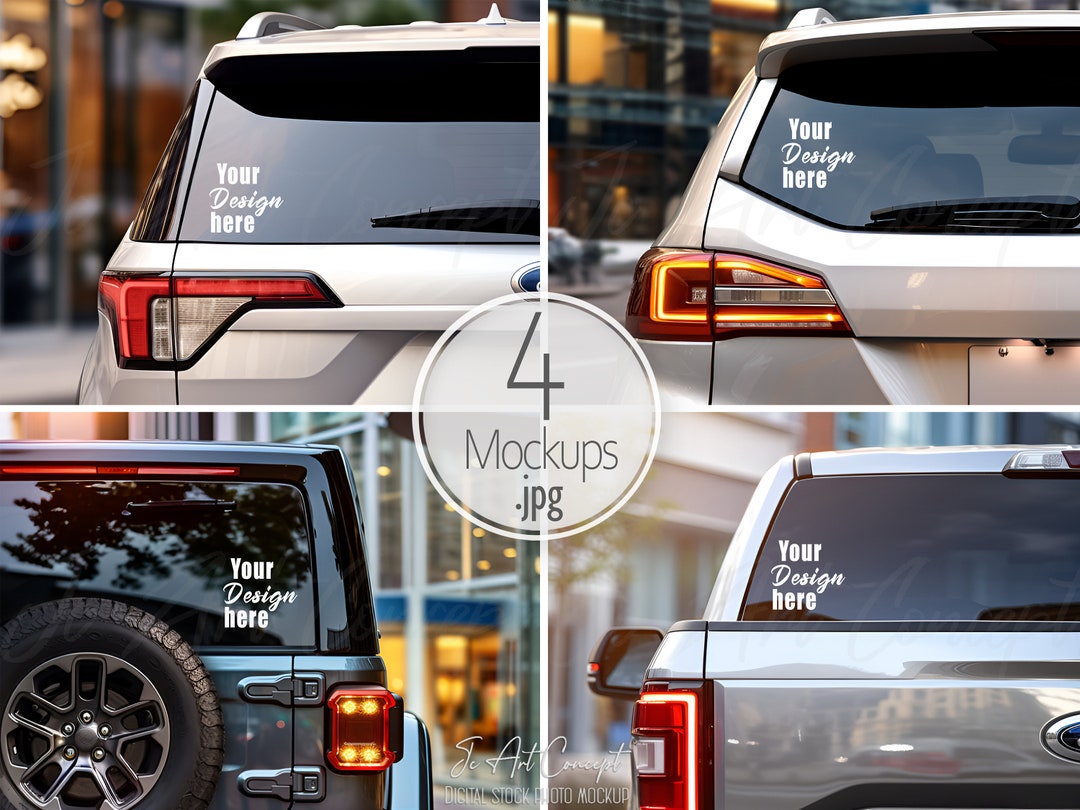 Car Decal Mockup, for Your Decals Presentation. Car Window Mockup ...