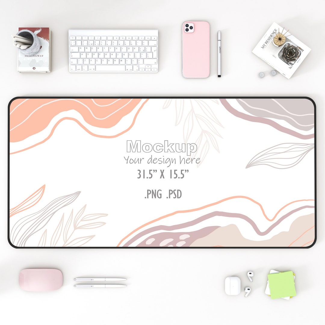 Desk Mat Mockup 31.5x15.5 Mousepad Mockup Desk Pad Mockup Desktop Mat ...
