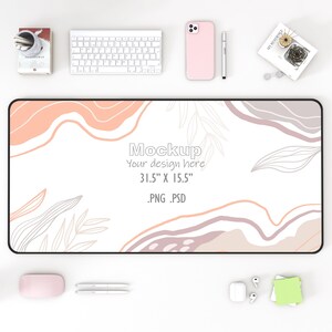 Desk Mat Mockup 31.5x15.5 Mousepad Mockup Desk Pad Mockup Desktop Mat ...
