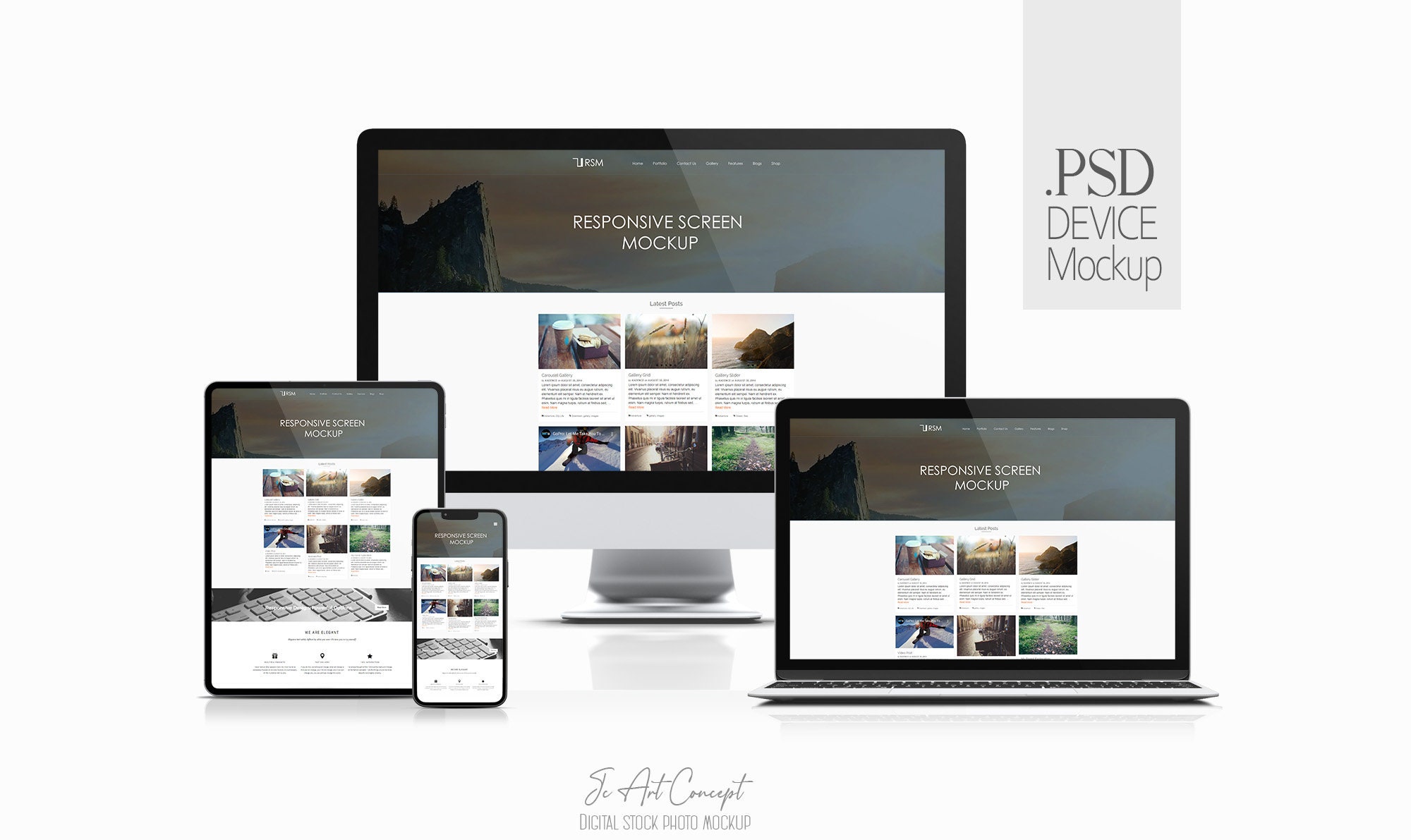 Responsive Mockups Device Mockups Iphone Mockup Ipad - Etsy