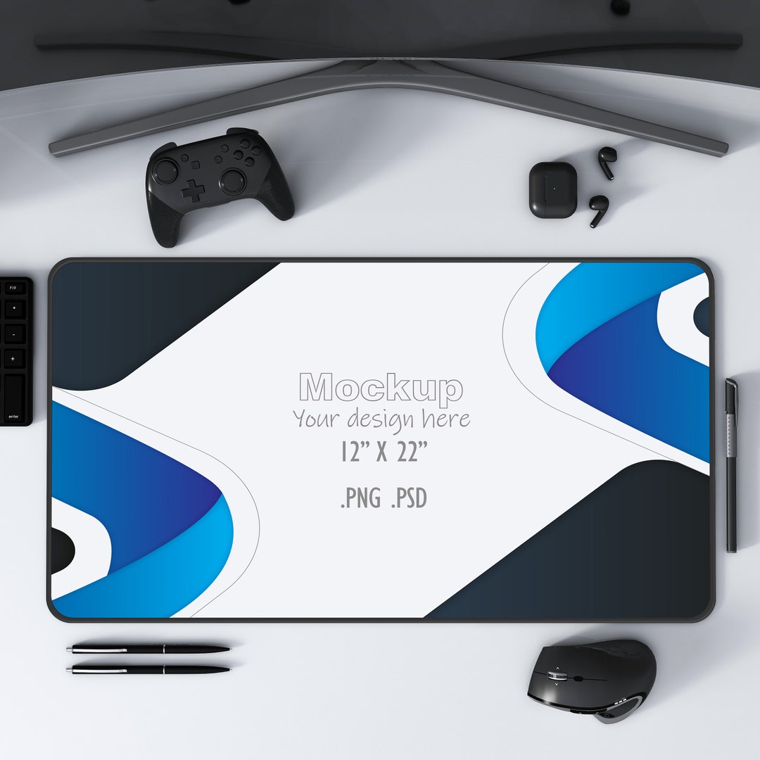Desk Mat Mockup 12"x22" Mousepad Mockup Mousepad Desk Pad Mockup Large ...