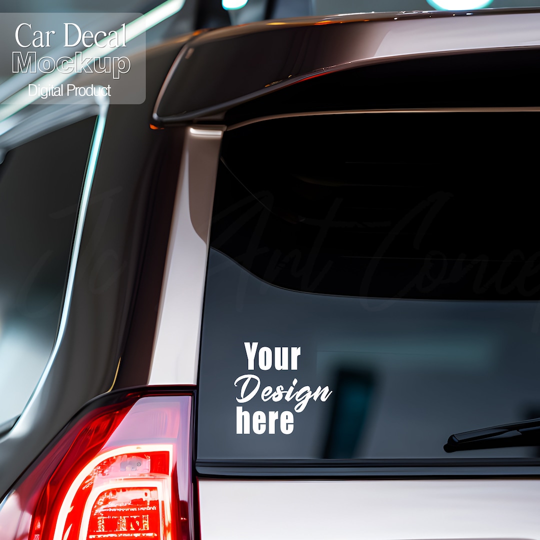 Car Sticker Mockup Car Mockup for Decals Car Decal Mockup Back Window ...