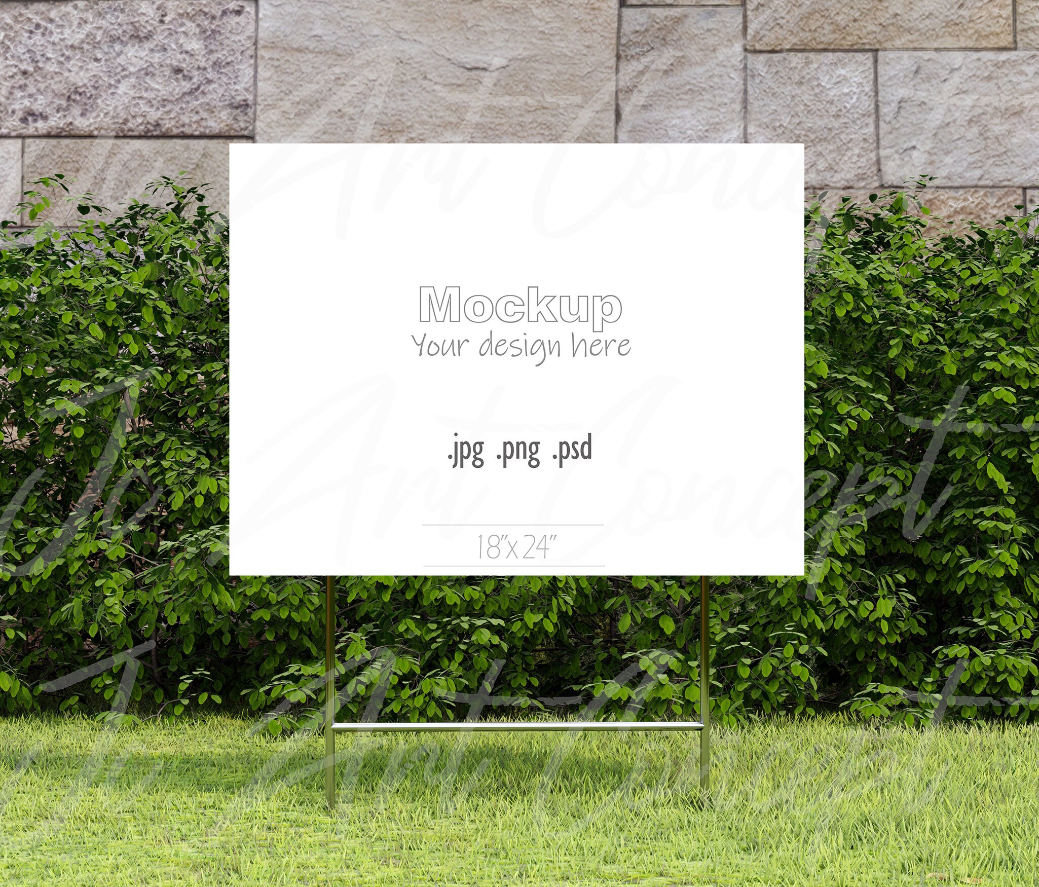 Horizontal Yard Sign Mockup. Show Here Your Yard Sign Mockup - Etsy