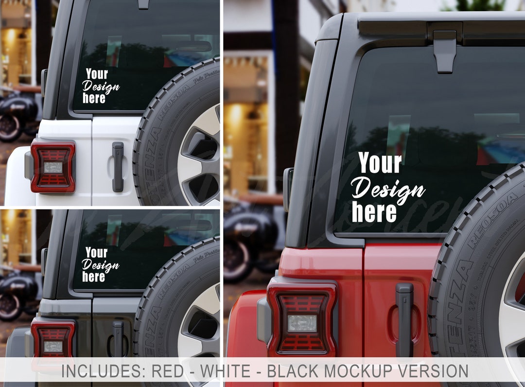 Car Decal Mockup, for Your Car Decals Presentation. Car Window Decal ...