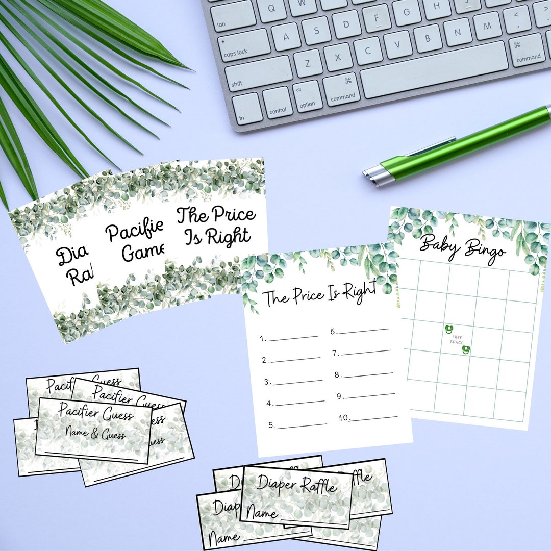 Green Baby Shower Games - Etsy
