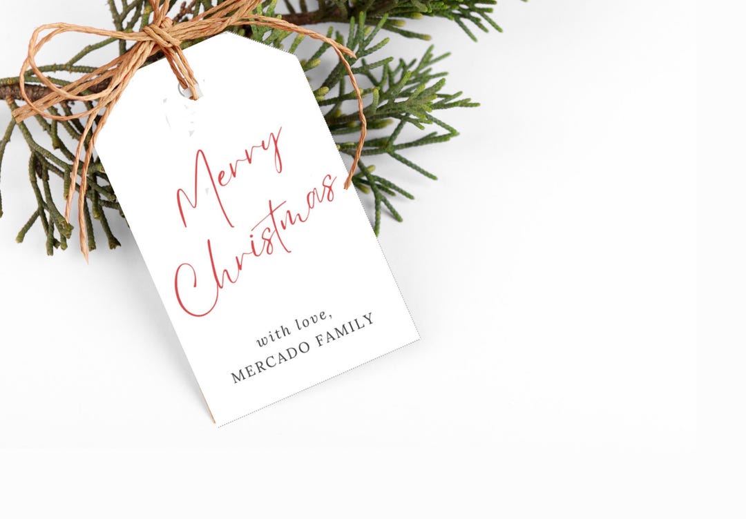 EDITABLE Christmas Favor Tags Merry Christmas Party Santa Holiday ...