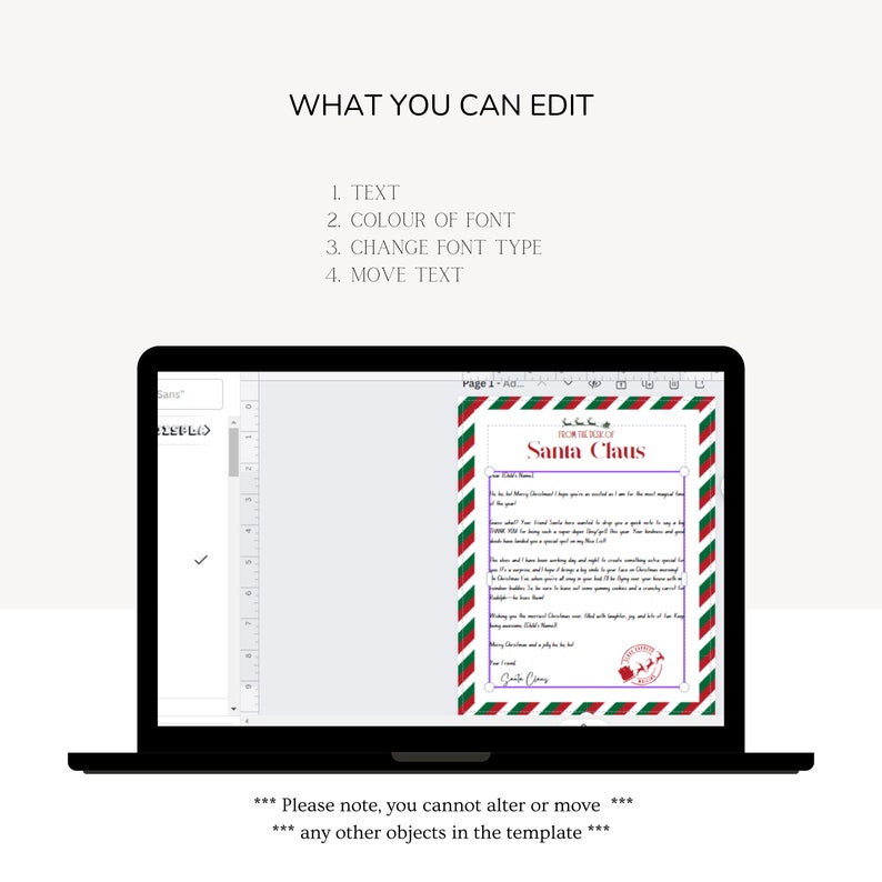 Editable Letter From Santa Printable Offical Nice List Certificate ...