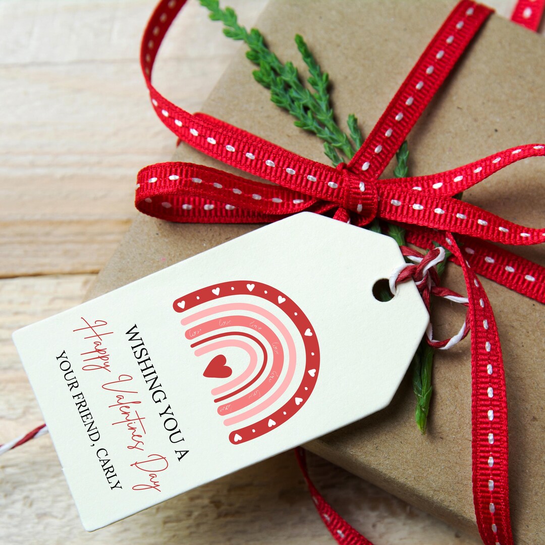 EDITABLE Rainbow Valentines Day Tags Happy Valentines Day Holiday ...