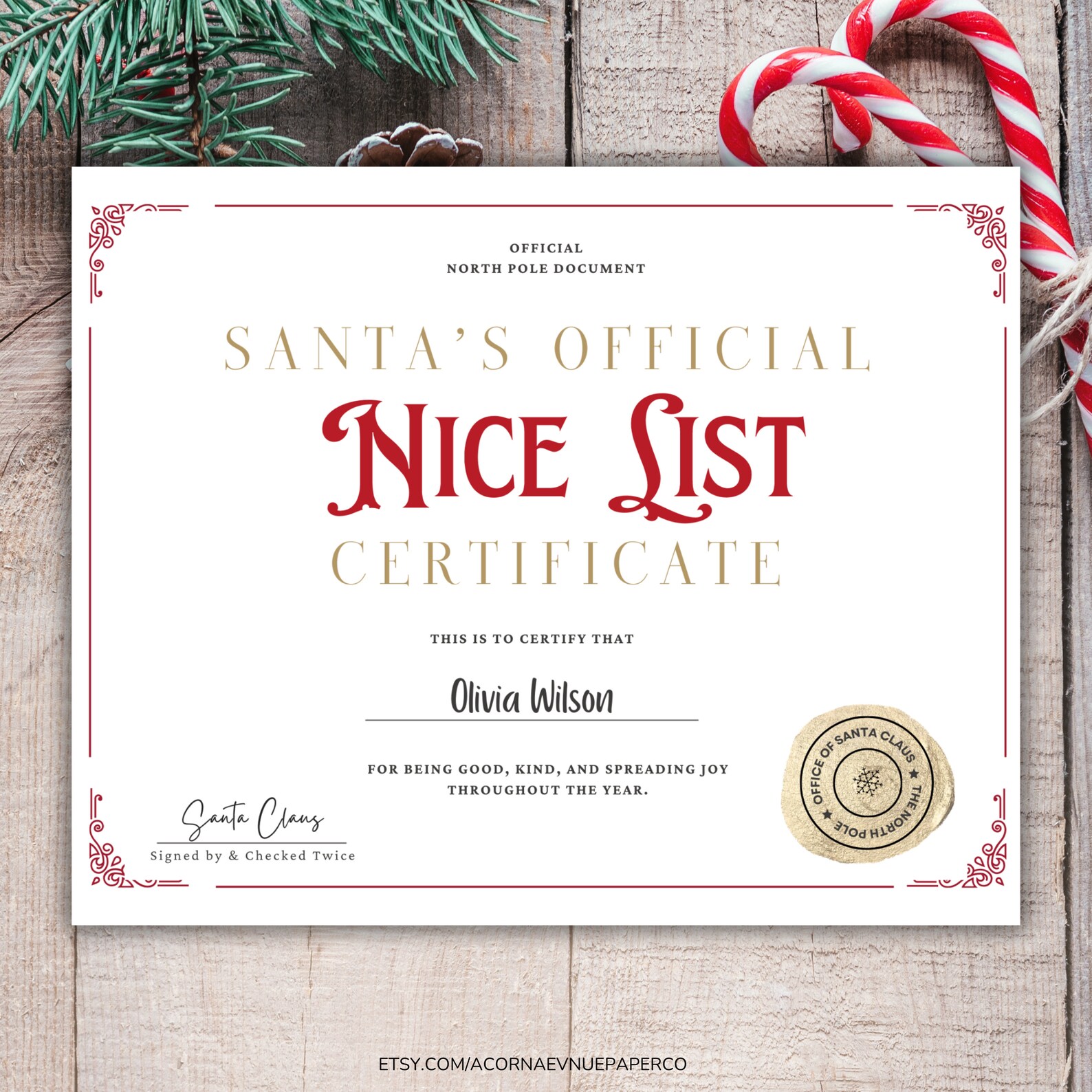 Editable Letter From Santa Printable Offical Nice List Certificate ...