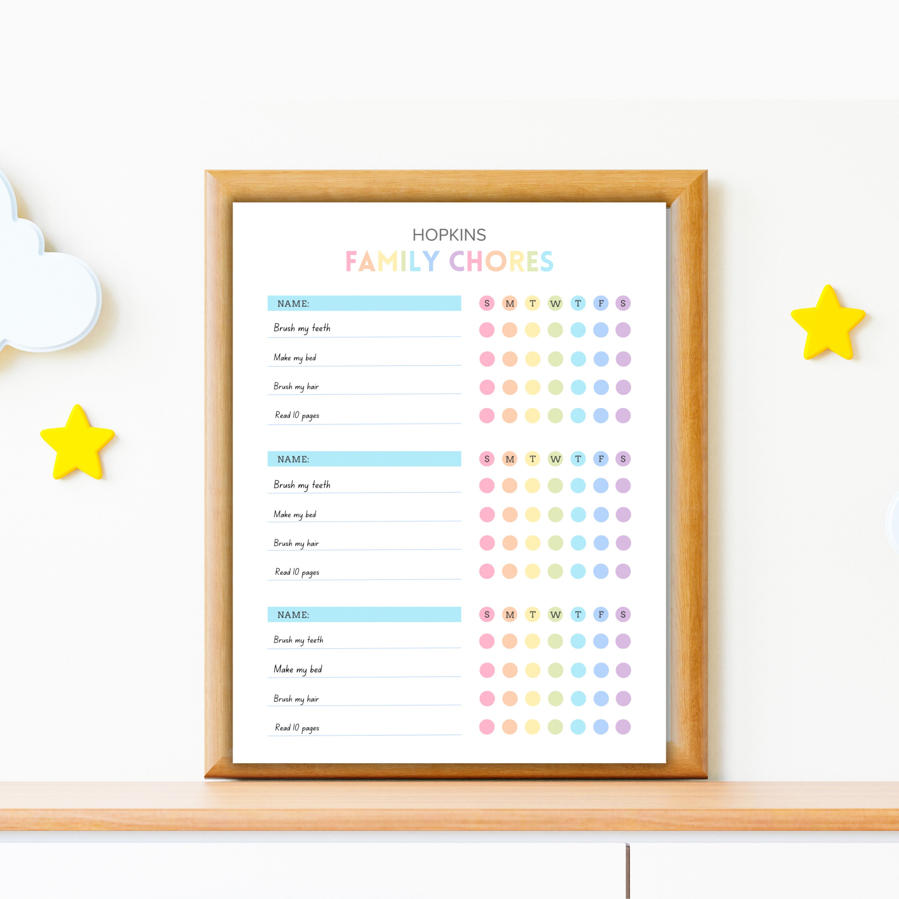 Editable Kids Chore Chart, Daily and Weekly Chore Chart, Personalize ...