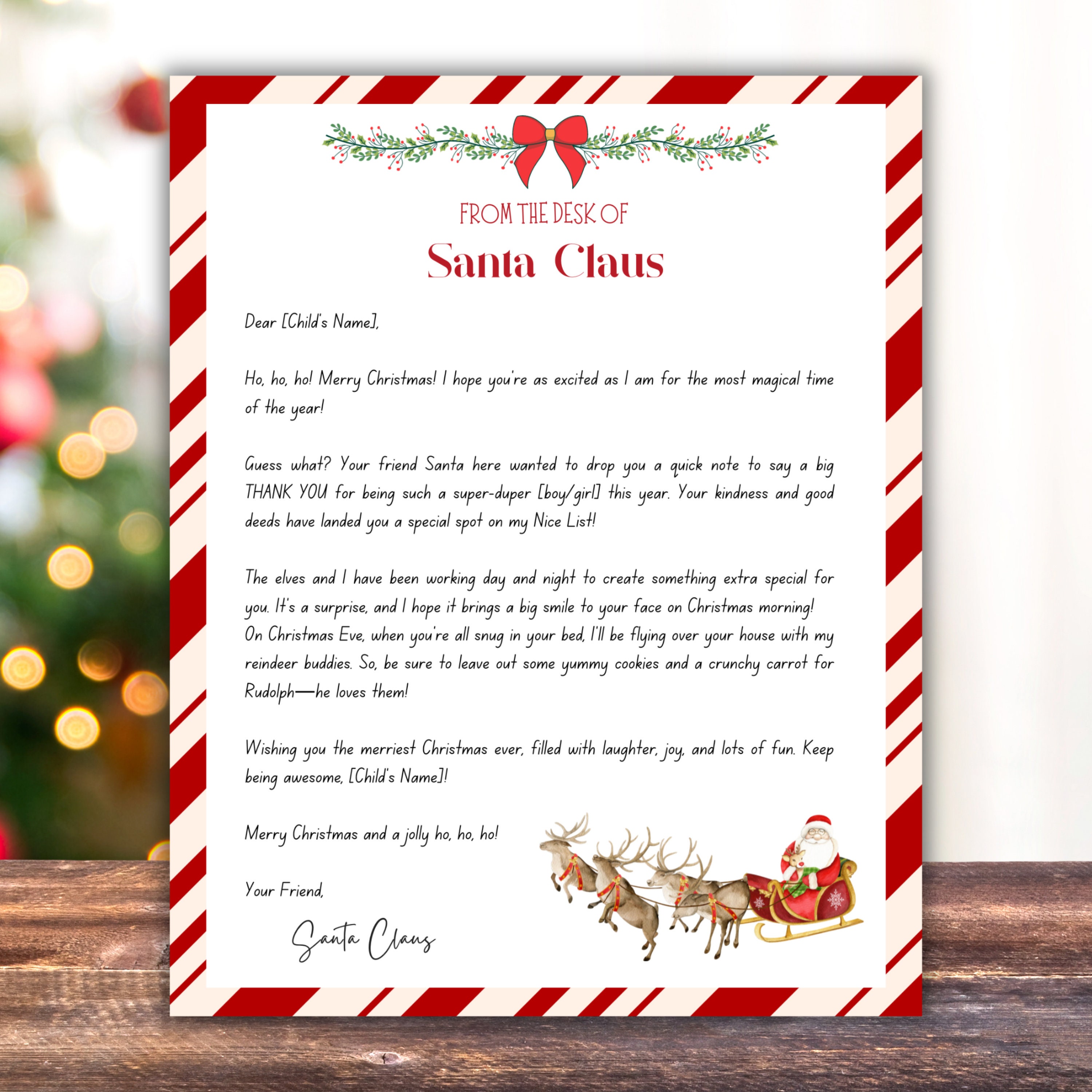 Editable Letter From Santa Printable Offical Nice List Certificate ...