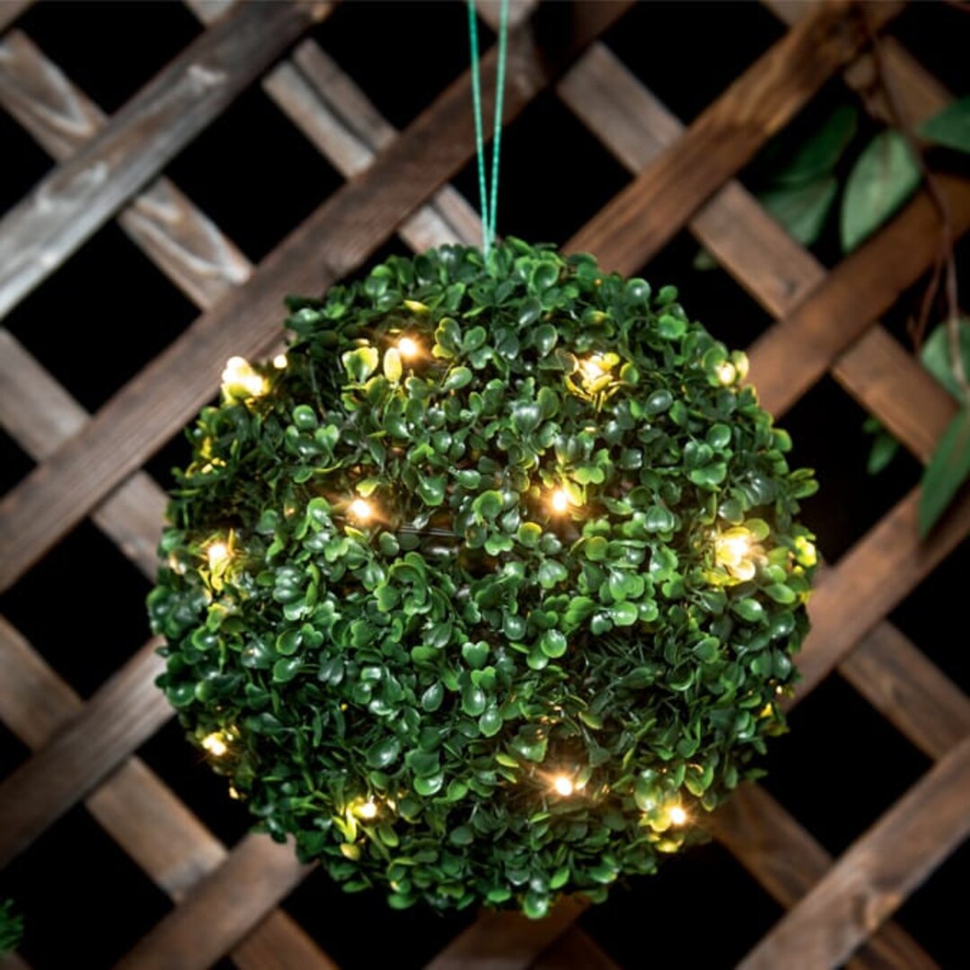 Dia26cm Topiary Ball Solar Light Grass Hanging Topiary Ball Artificial ...