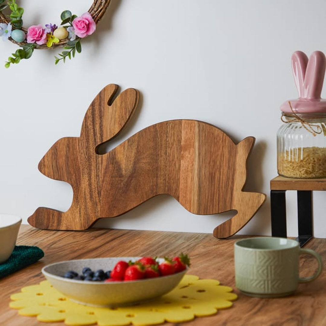 Easter Decoration Bunny Wooden Board 46 X 30 X 1.5cm Serving Board - Etsy