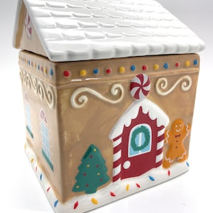Christmas Xmas Decoration Ceramic Gingerbread House Cookie Jar - Etsy UK