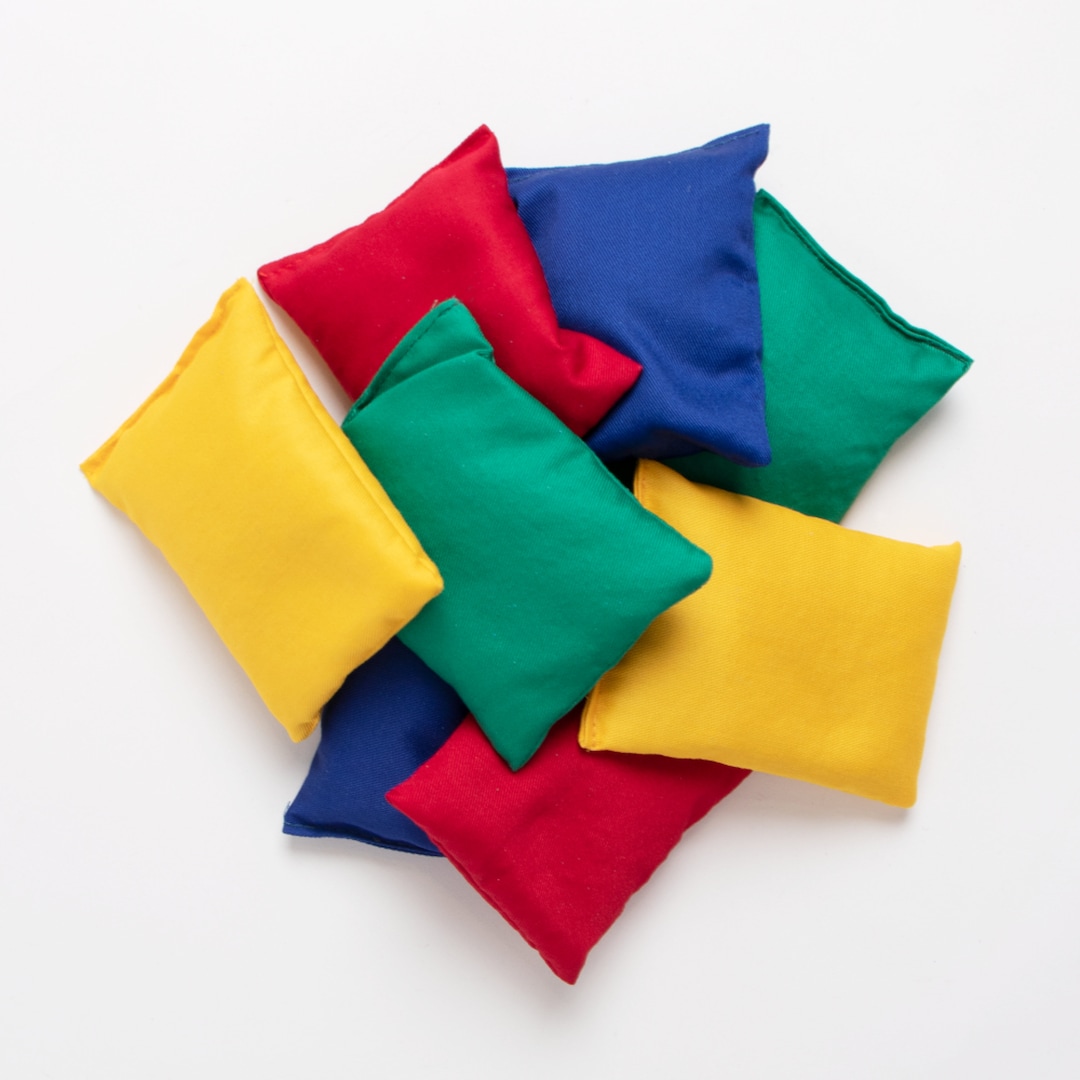 Set of 4 Sports Cotton Bean Bags Throwing Catching Play PE Garden Games ...