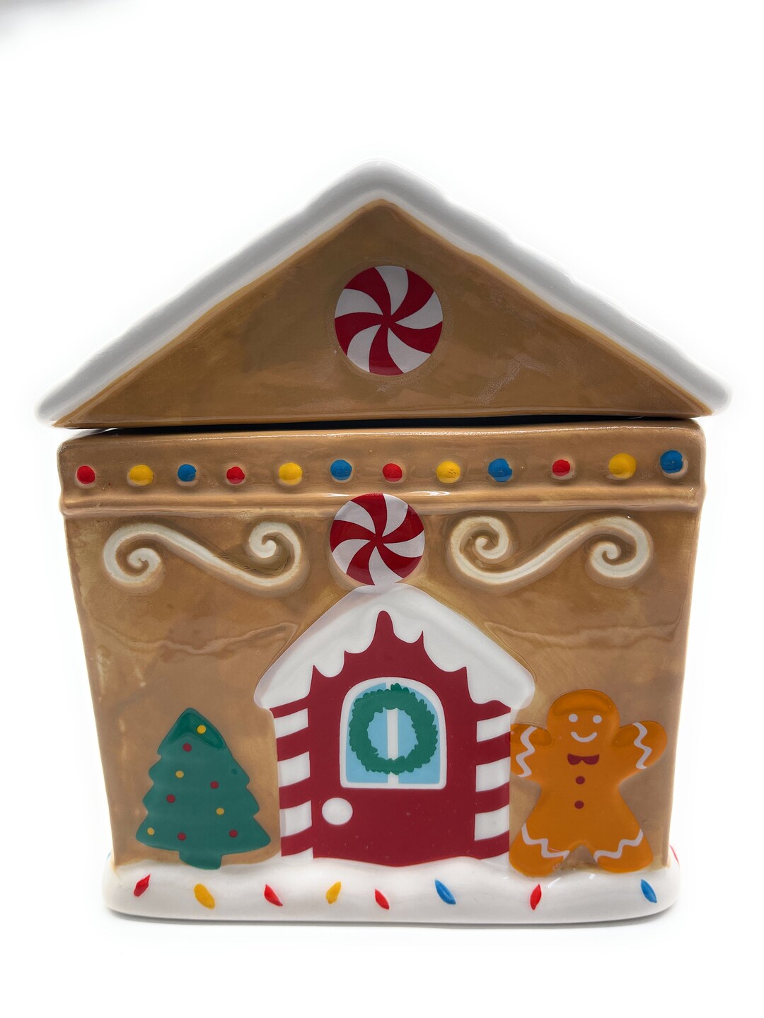 Christmas Xmas Decoration Ceramic Gingerbread House Cookie Jar - Etsy UK