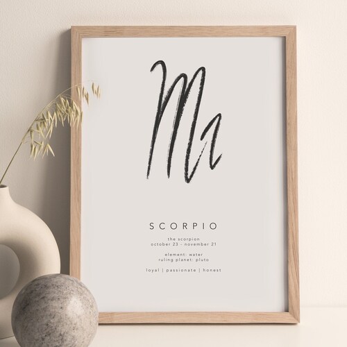 Scorpio Zodiac Star Sign Wall Print Gift - Etsy
