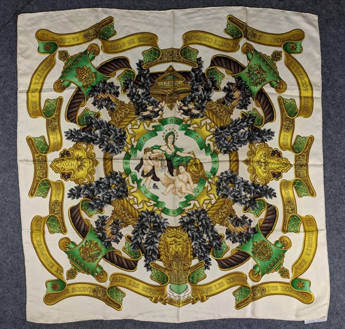 Hermes Europe Silk scarf | Etsy