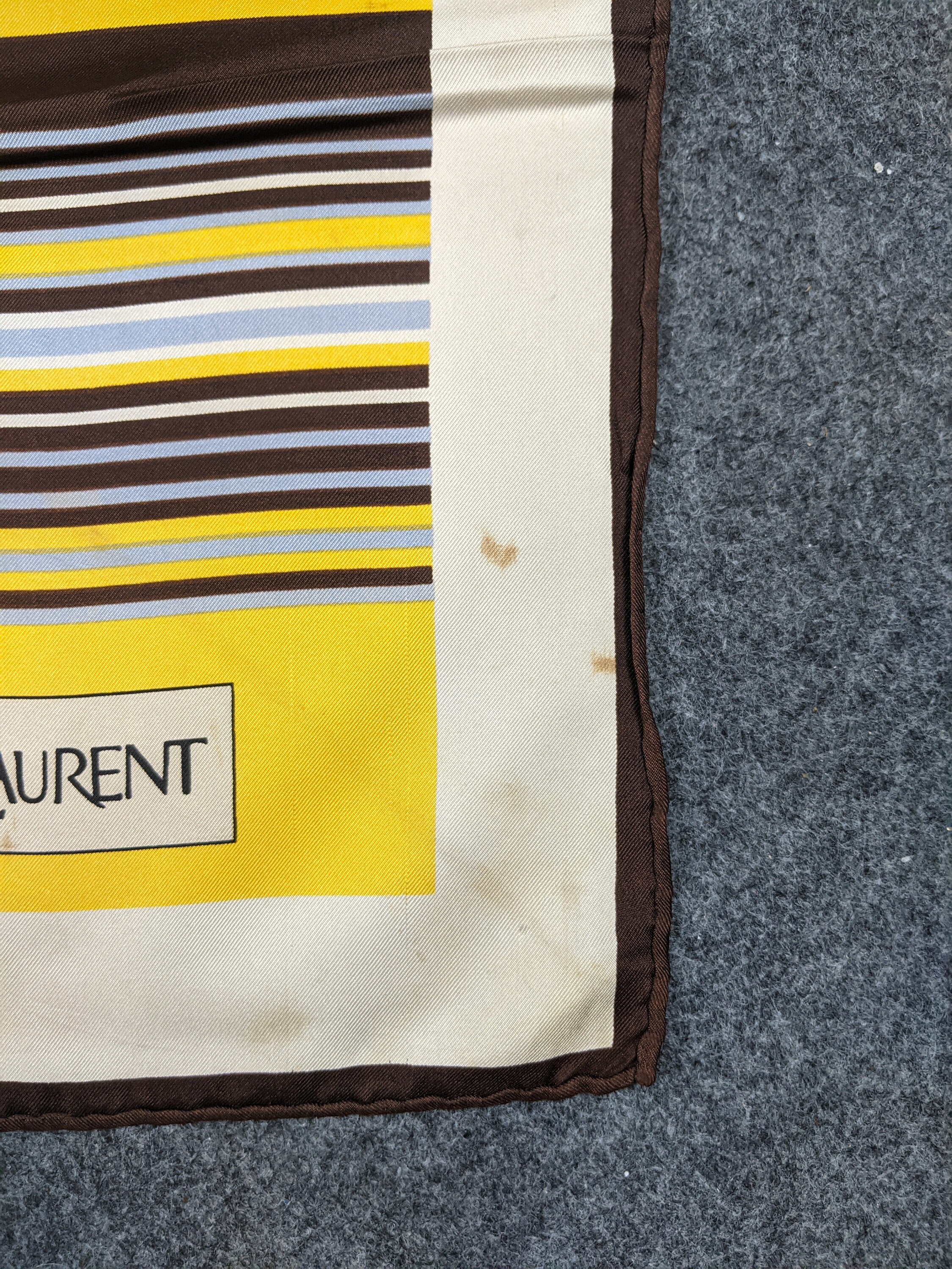 Yves Saint Laurent YSL Stripe Silk Scarf - Etsy Israel