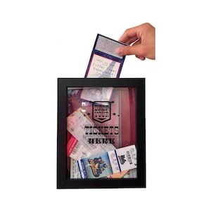 Ticket Shadow Box - Memento Frame - Large 4" Slot on Top of Frame ...