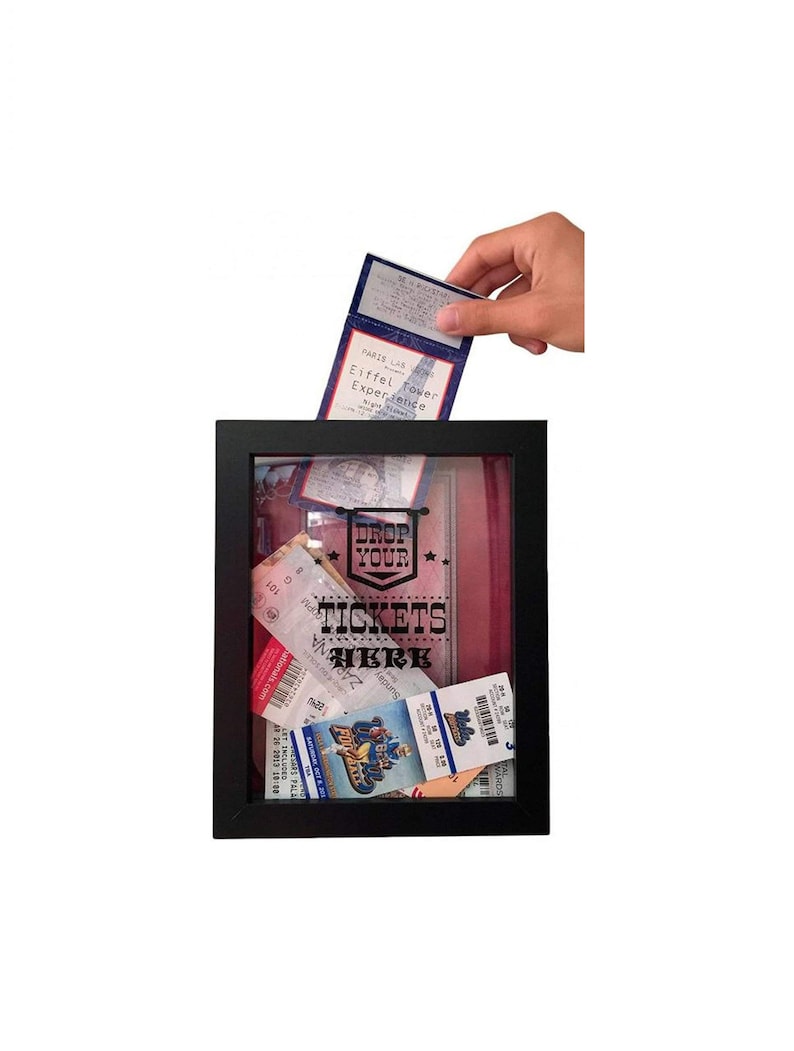 Ticket Shadow Box - Memento Frame - Large 4" Slot on Top of Frame ...