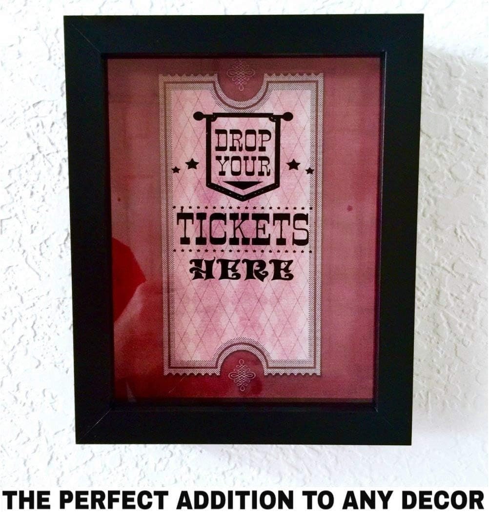 Ticket Shadow Box Memento Frame Large 4 Slot on Top of Frame Memory ...